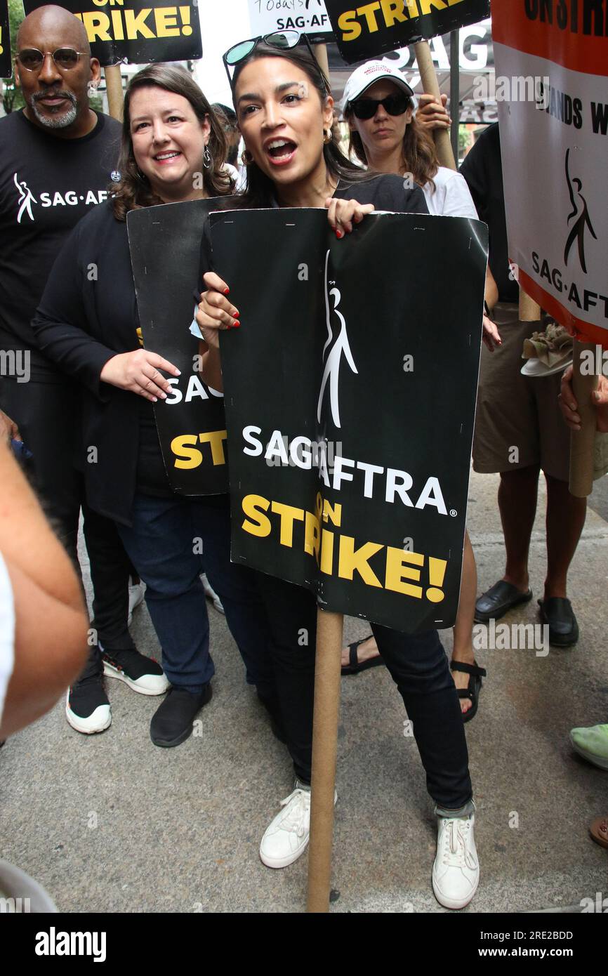 New York, NY, USA. 24th July, 2023. Alexandria Ocasio-Cortez seen at ...