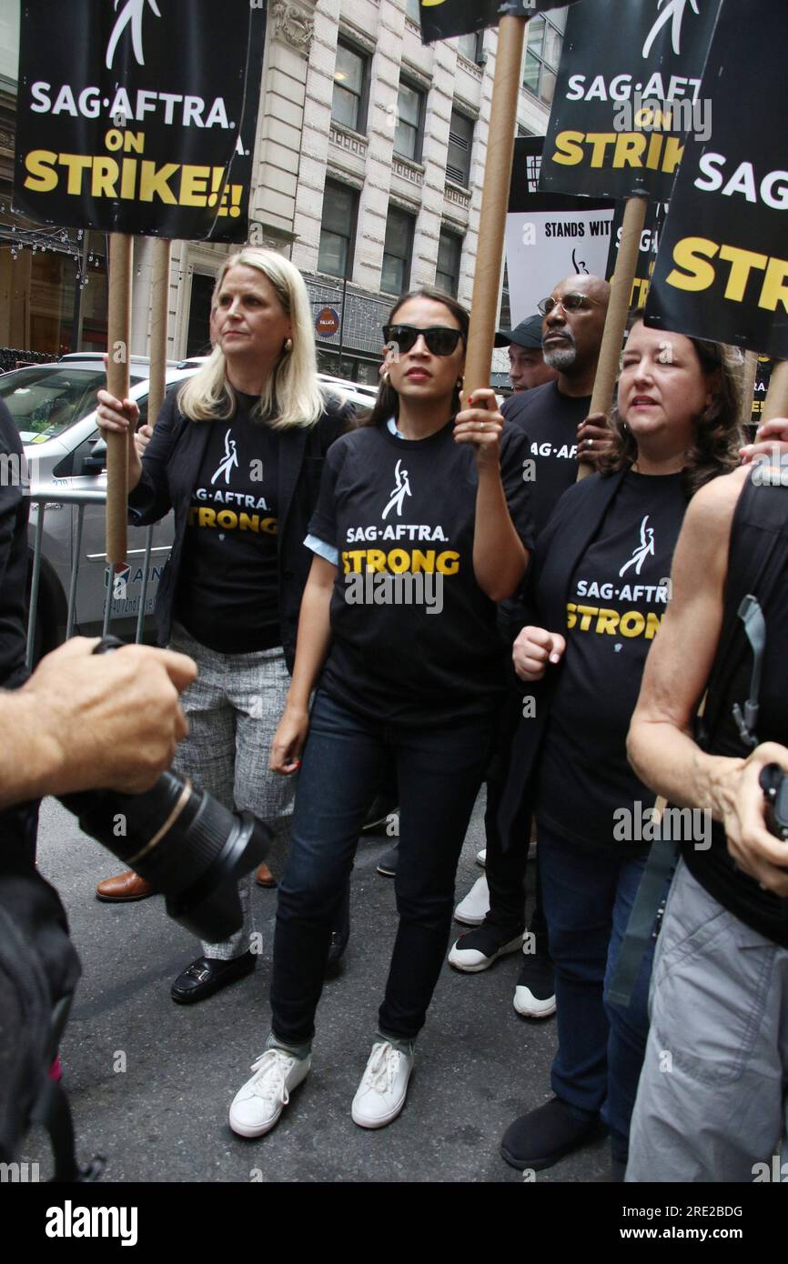 New York, NY, USA. 24th July, 2023. Alexandria Ocasio-Cortez seen at ...