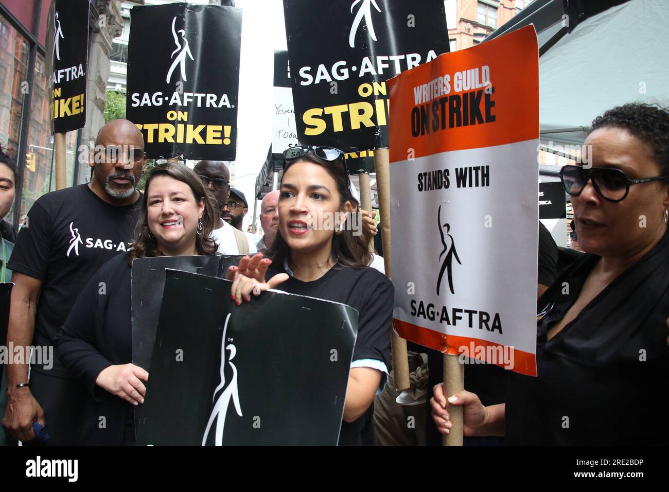New York, NY, USA. 24th July, 2023. Alexandria Ocasio-Cortez seen at ...