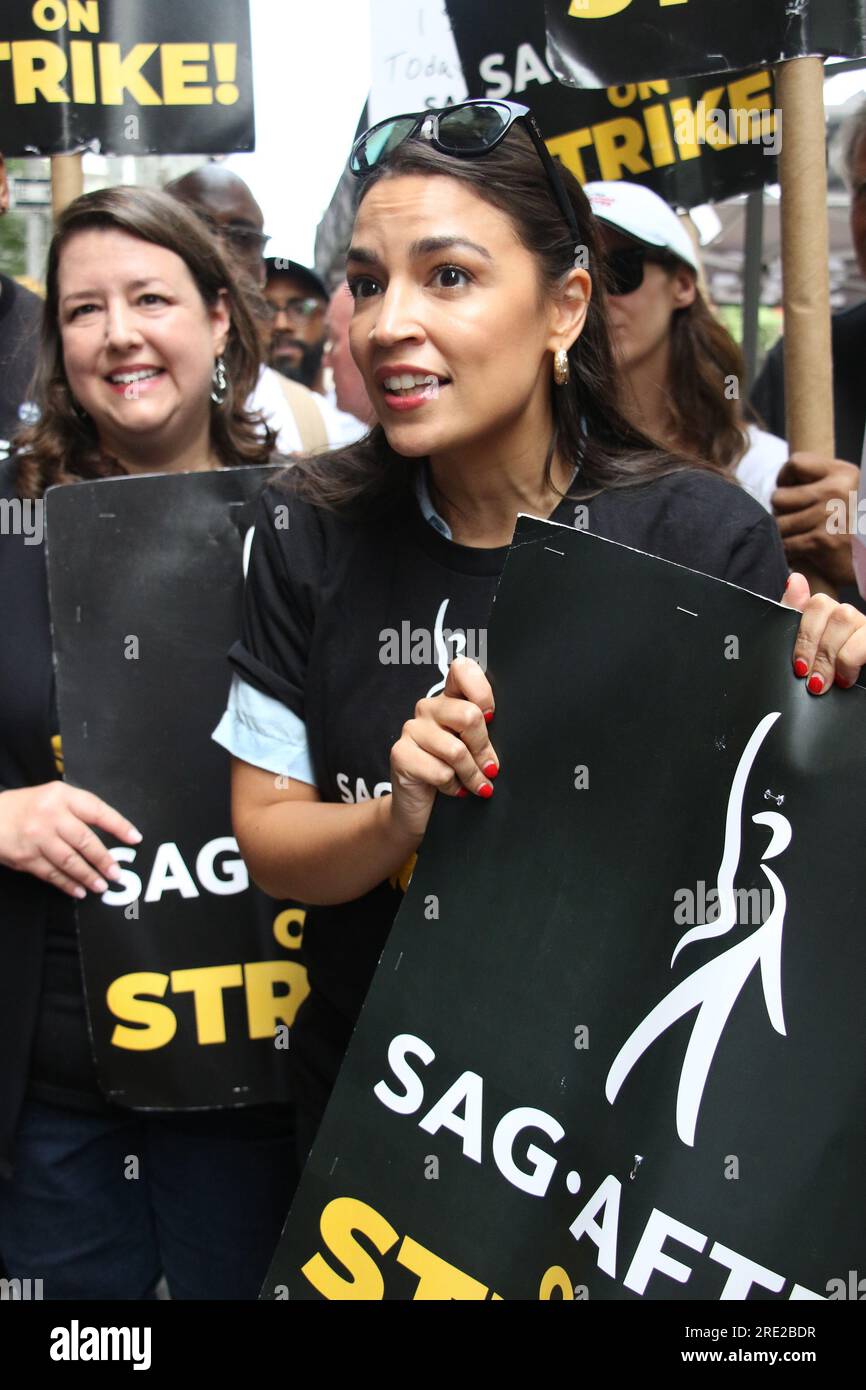 New York, NY, USA. 24th July, 2023. Alexandria Ocasio-Cortez seen at ...