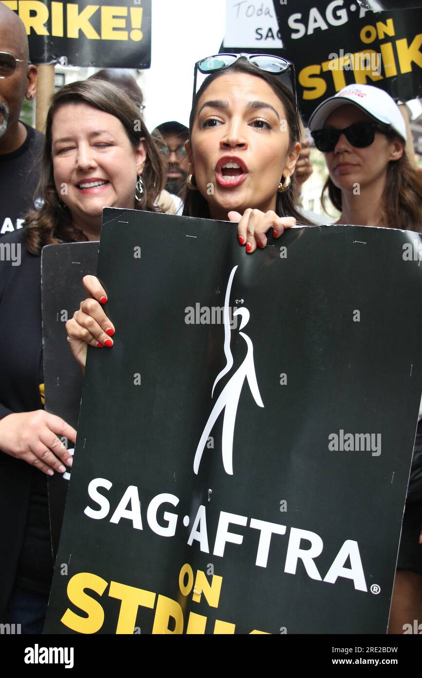 New York, NY, USA. 24th July, 2023. Alexandria Ocasio-Cortez seen at ...