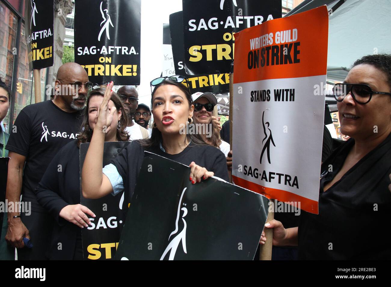 New York, NY, USA. 24th July, 2023. Alexandria Ocasio-Cortez seen at ...