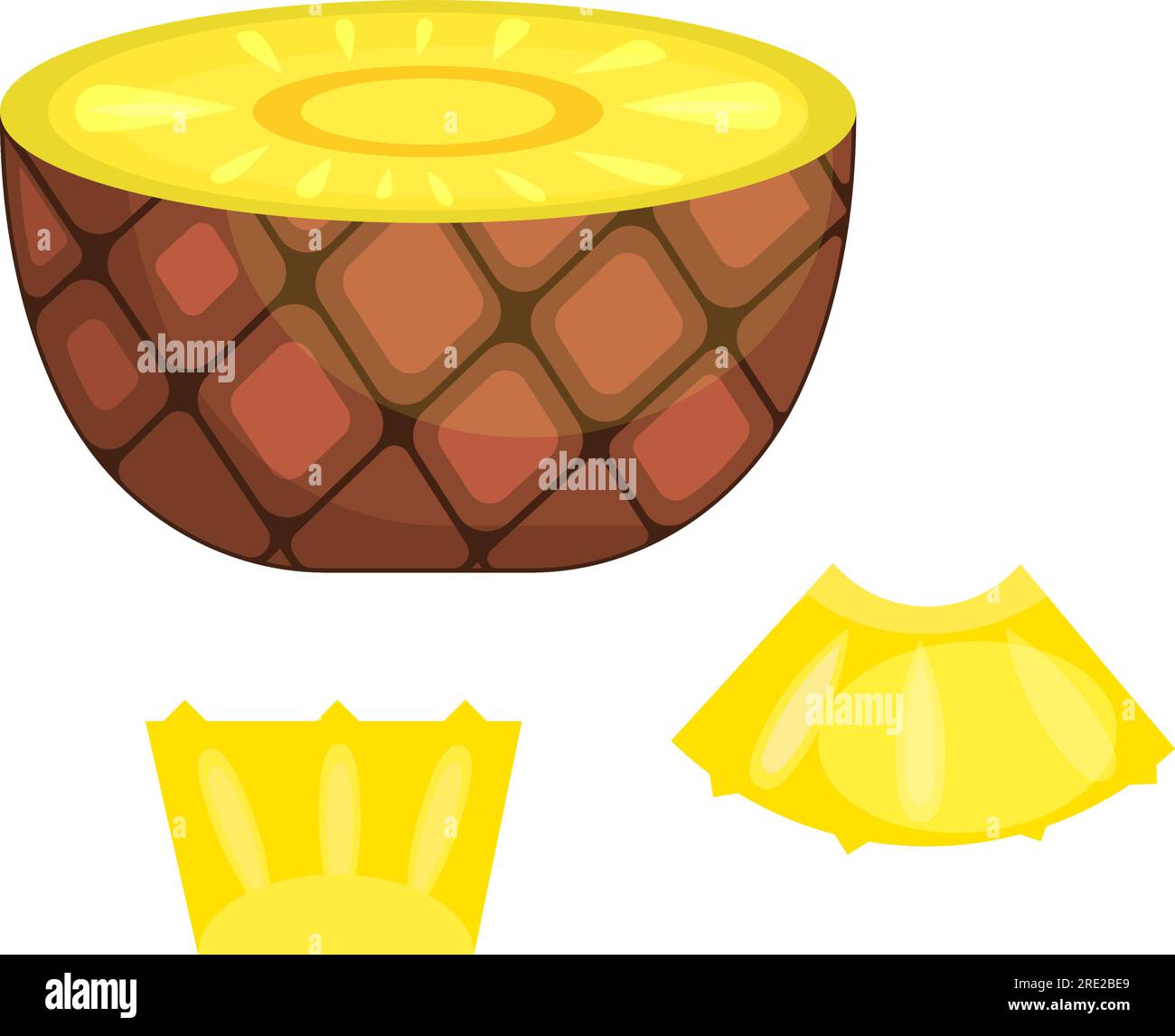 Vector image cut pineapple hi-res stock photography and images - Alamy