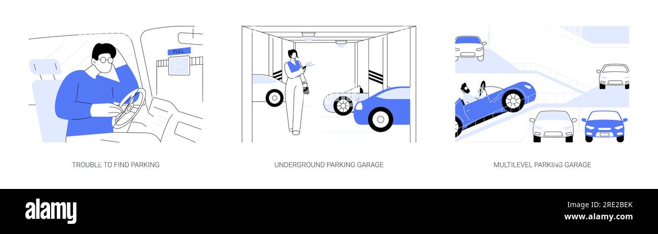 Car parking place abstract concept vector illustrations Stock Vector ...