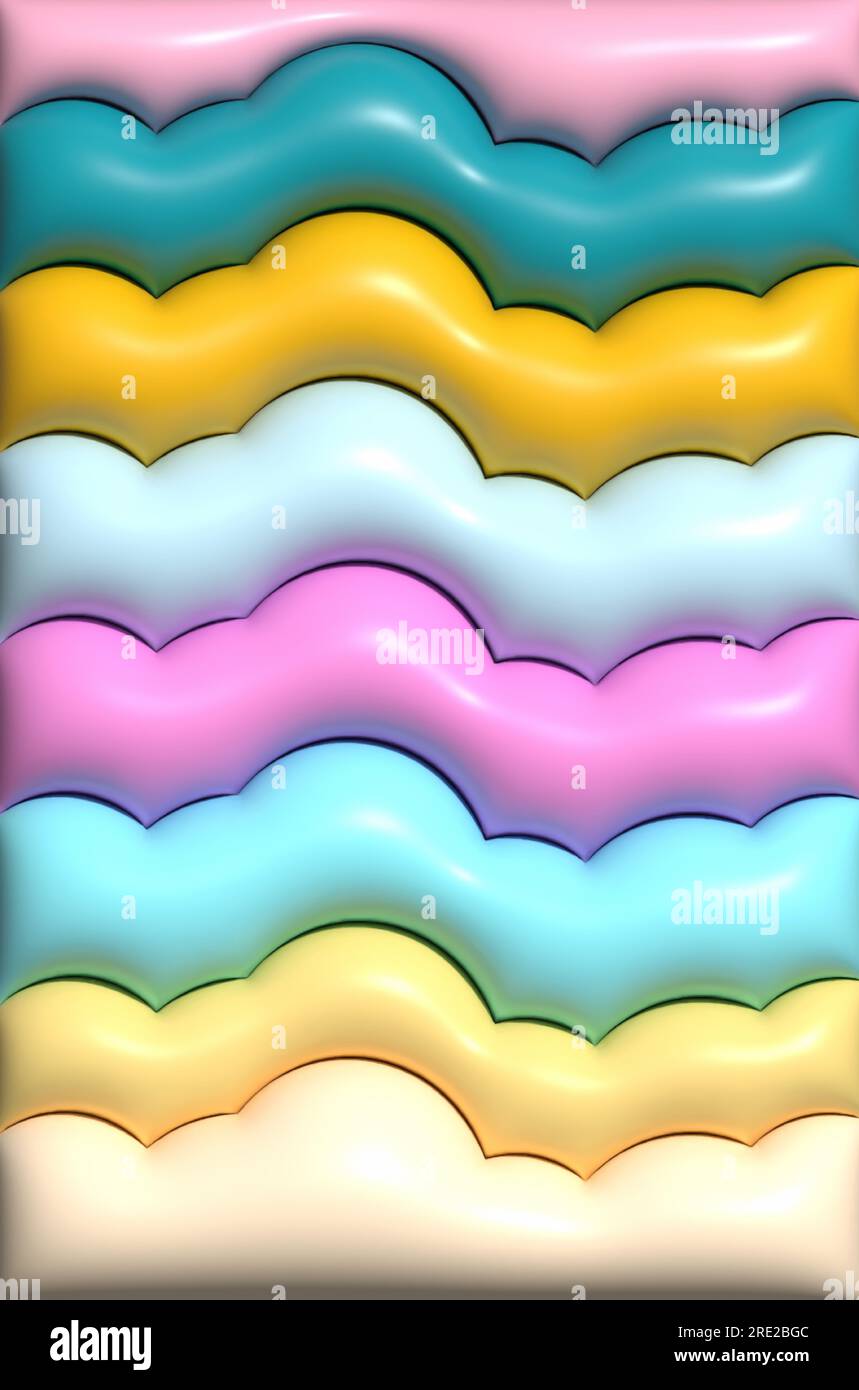 Multi-colored abstract background of curved shapes, smooth texture with ...