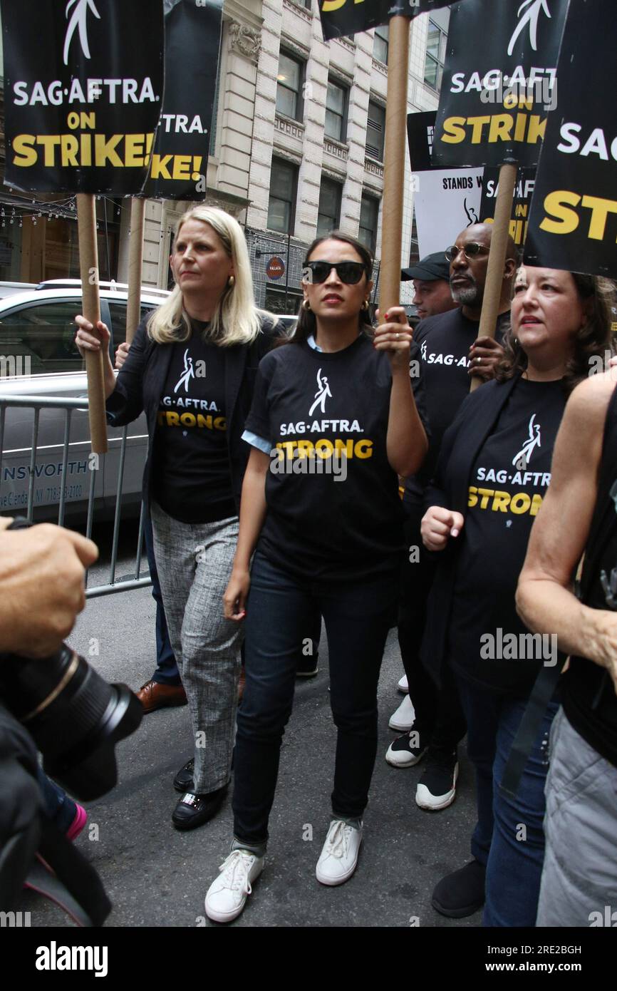 New York, NY, USA. 24th July, 2023. Alexandria Ocasio-Cortez seen at ...