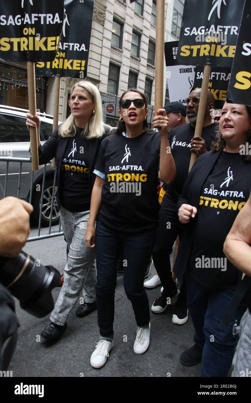 New York, NY, USA. 24th July, 2023. Alexandria Ocasio-Cortez seen at ...
