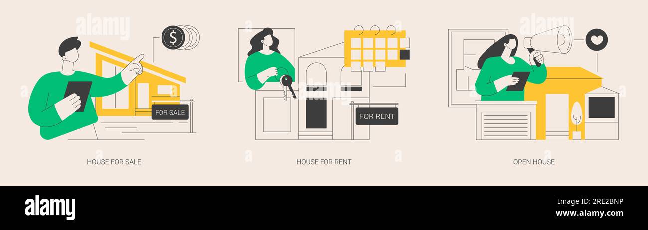 Real estate agent service abstract concept vector illustrations Stock ...