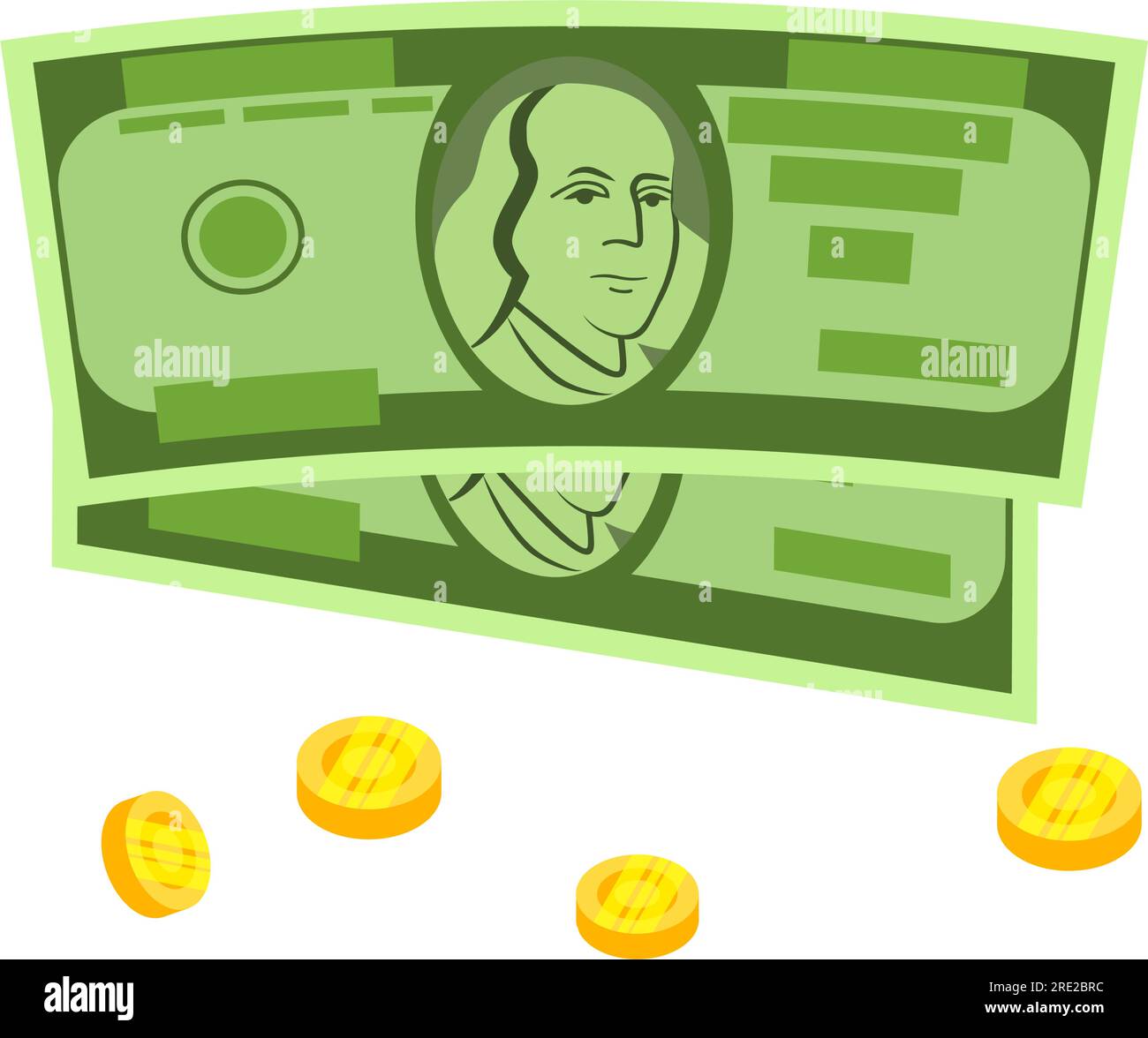 Two banknotes and coins vector Stock Vector Image & Art - Alamy