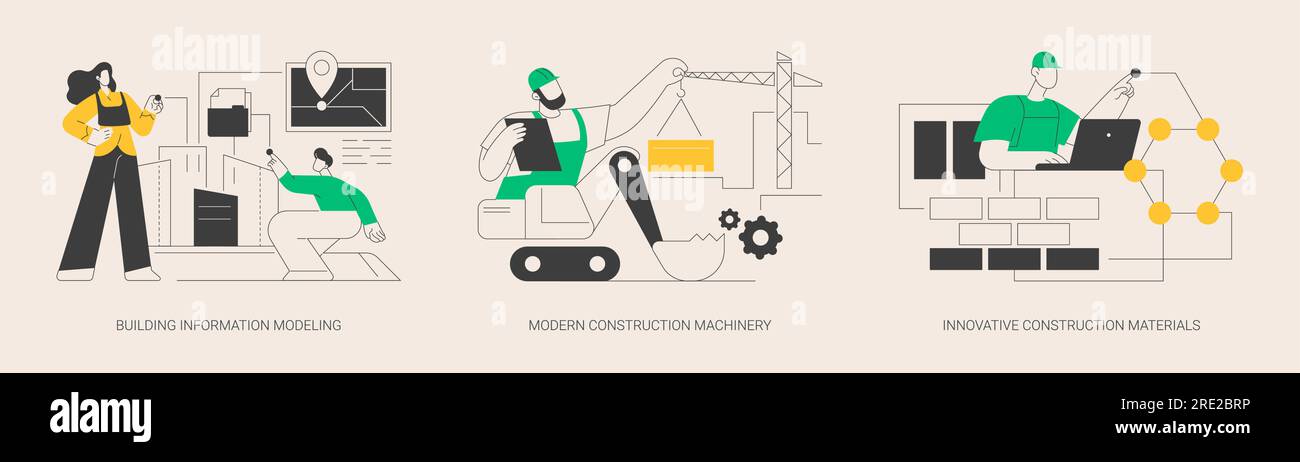 Construction technology innovation abstract concept vector ...