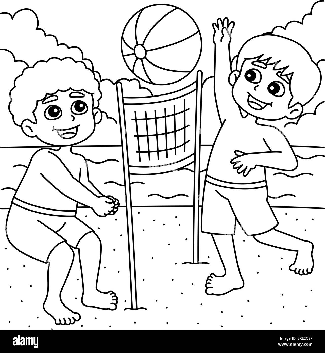 Boys Playing Beach Volleyball Summer Coloring Stock Vector Image & Art ... Boys Playing Beach Volleyball Summer Coloring Stock Vector Image & Art ...