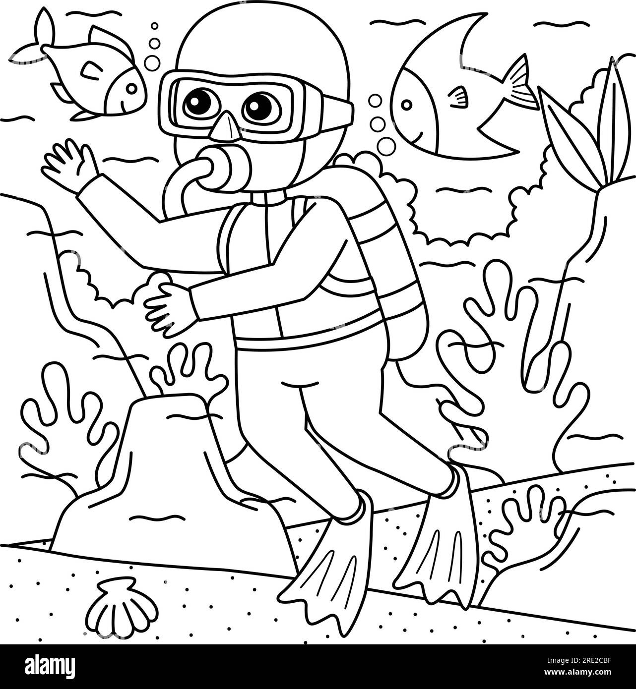 Coloring Pages Of Scuba Divers