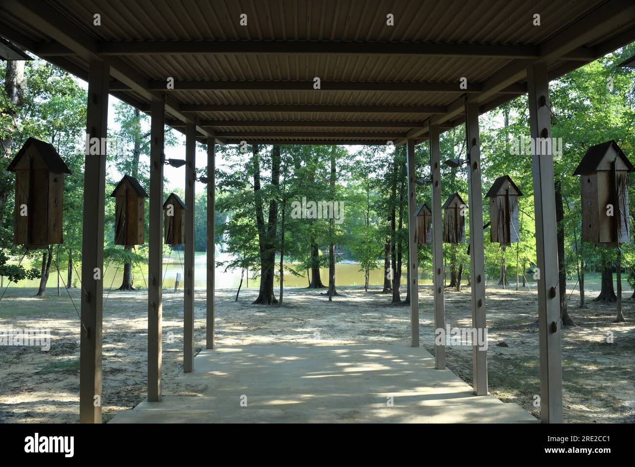 Birdhouses at the Flowood Nature Park Stock Photo - Alamy