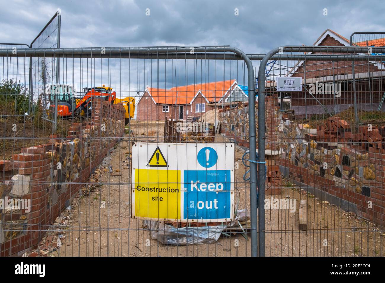 Construction site, keep out. At a housing construction site. Suffolk ...