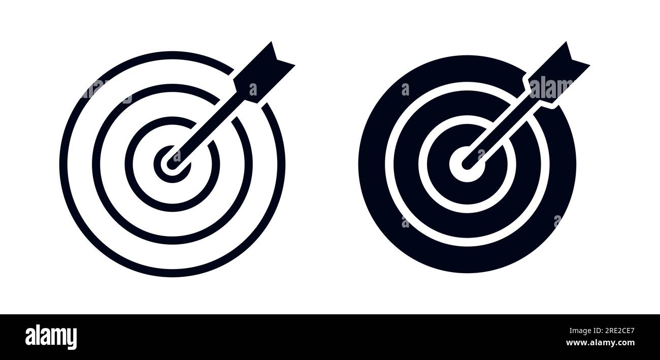 Target bullseye with arrow vector illustration icons targeting or ...