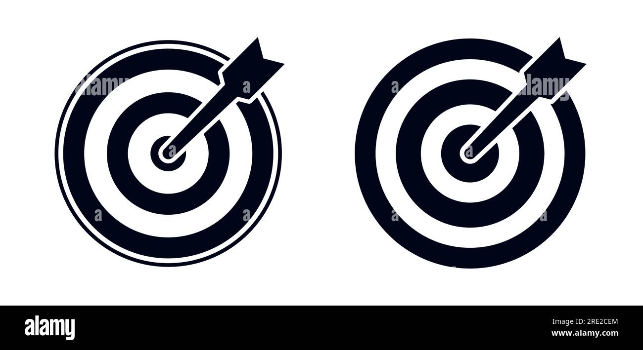 Target bullseye with arrow vector illustration icons targeting symbols ...