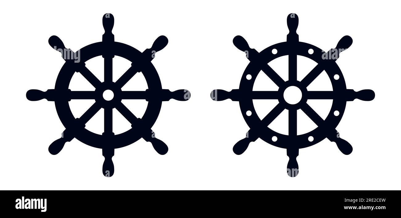 Ship steering wheel symbol boat steering wheel vector illustration icon ...