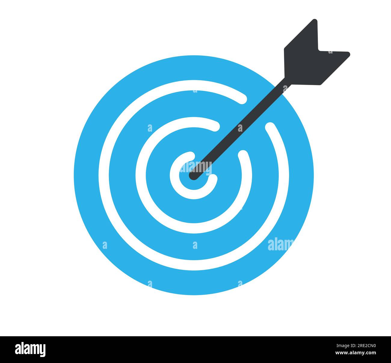Target bullseye with arrow vector illustration icon blue targeting ...