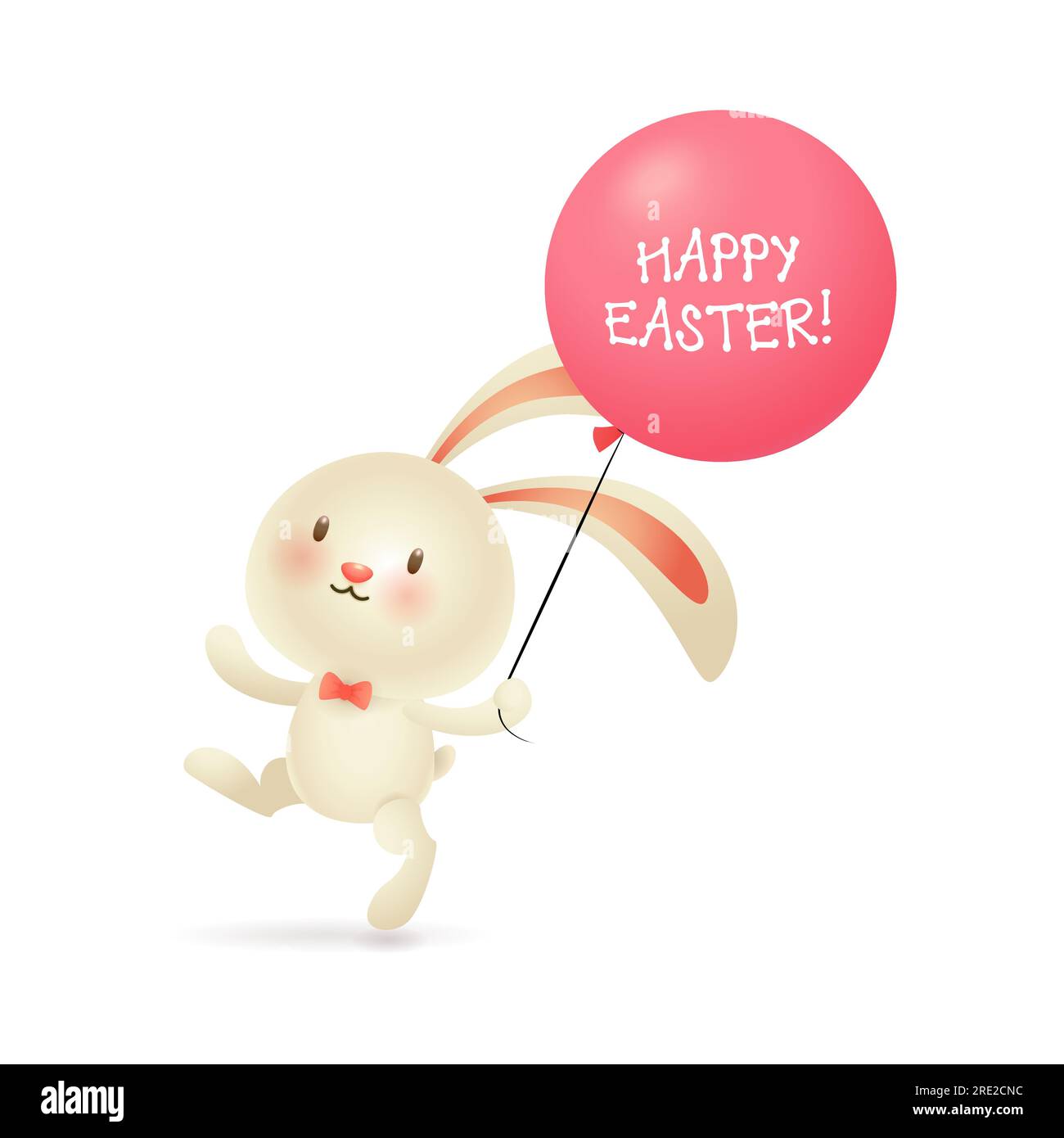 Easter bunny hopping with balloon Stock Vector Image & Art - Alamy