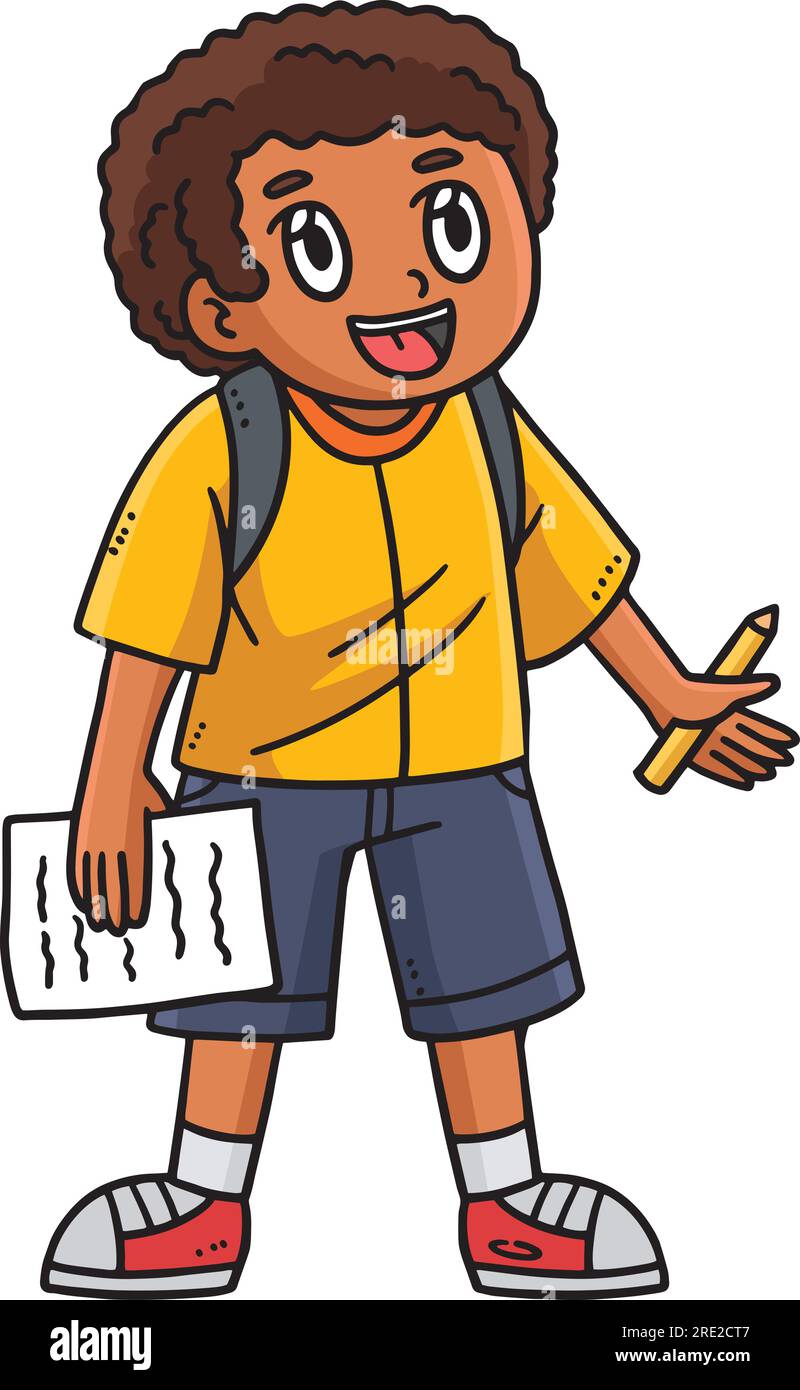 Back To School Happy Student Cartoon Clipart Stock Vector Image & Art ...