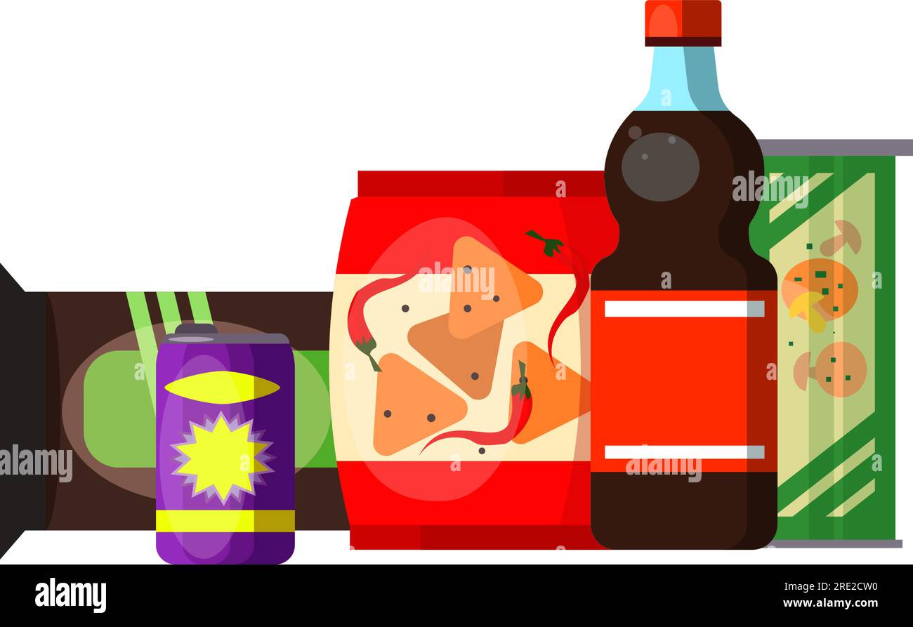 Potato chips and soft drinks Stock Vector Image & Art - Alamy