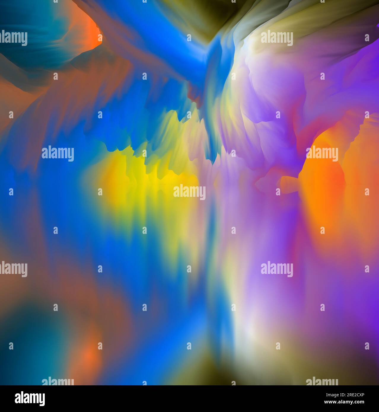 Magical world. Abstract Landscape, surreal lake and reflections. art ...