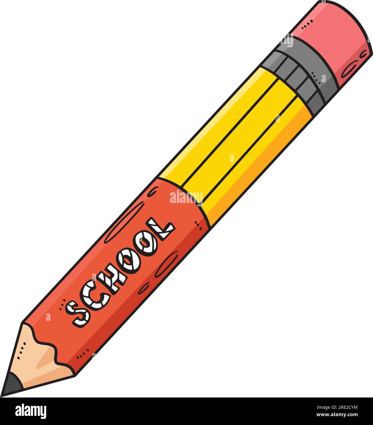 Giant Pencil Cartoon Colored Clipart Illustration Stock Vector Image ...
