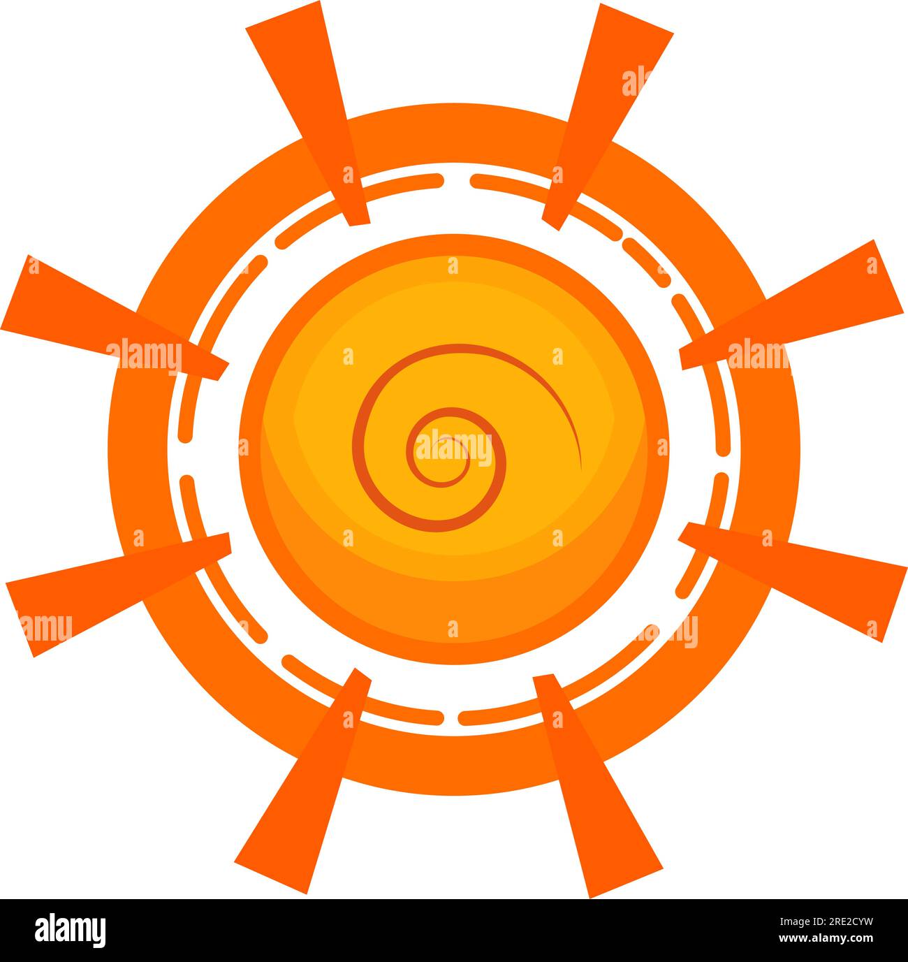 Bright solar symbol flat icon Stock Vector Image & Art - Alamy