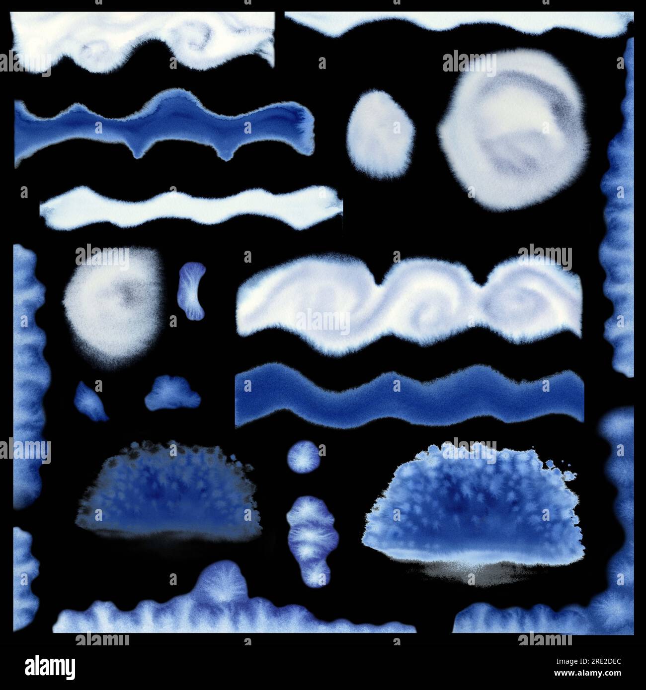 Abstract watercolor design elements to create a white and blue ...