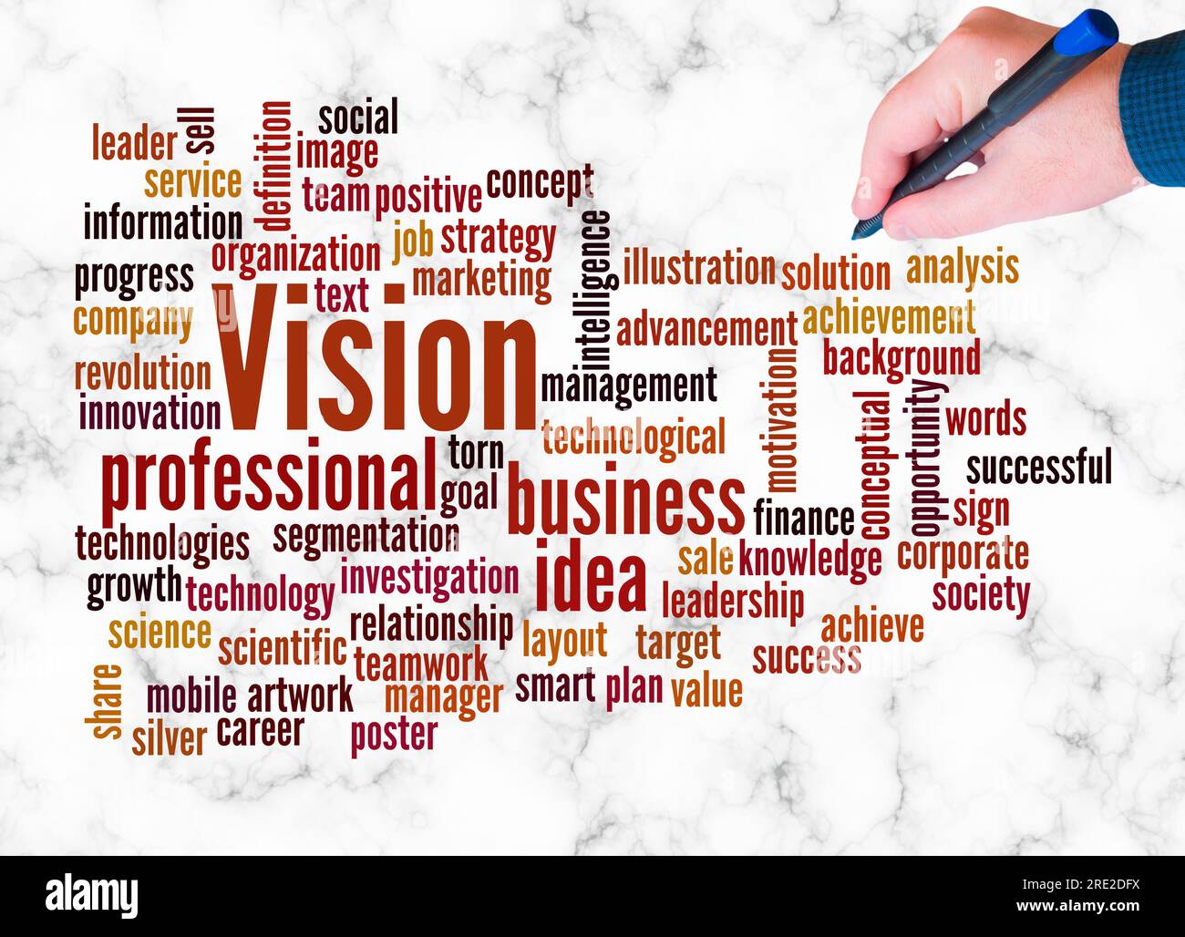 Word Cloud with VISION concept create with text only Stock Photo - Alamy