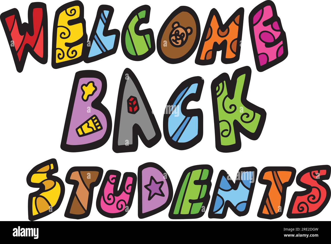 Welcome Back Students Cartoon Colored Clipart Stock Vector Image & Art ...