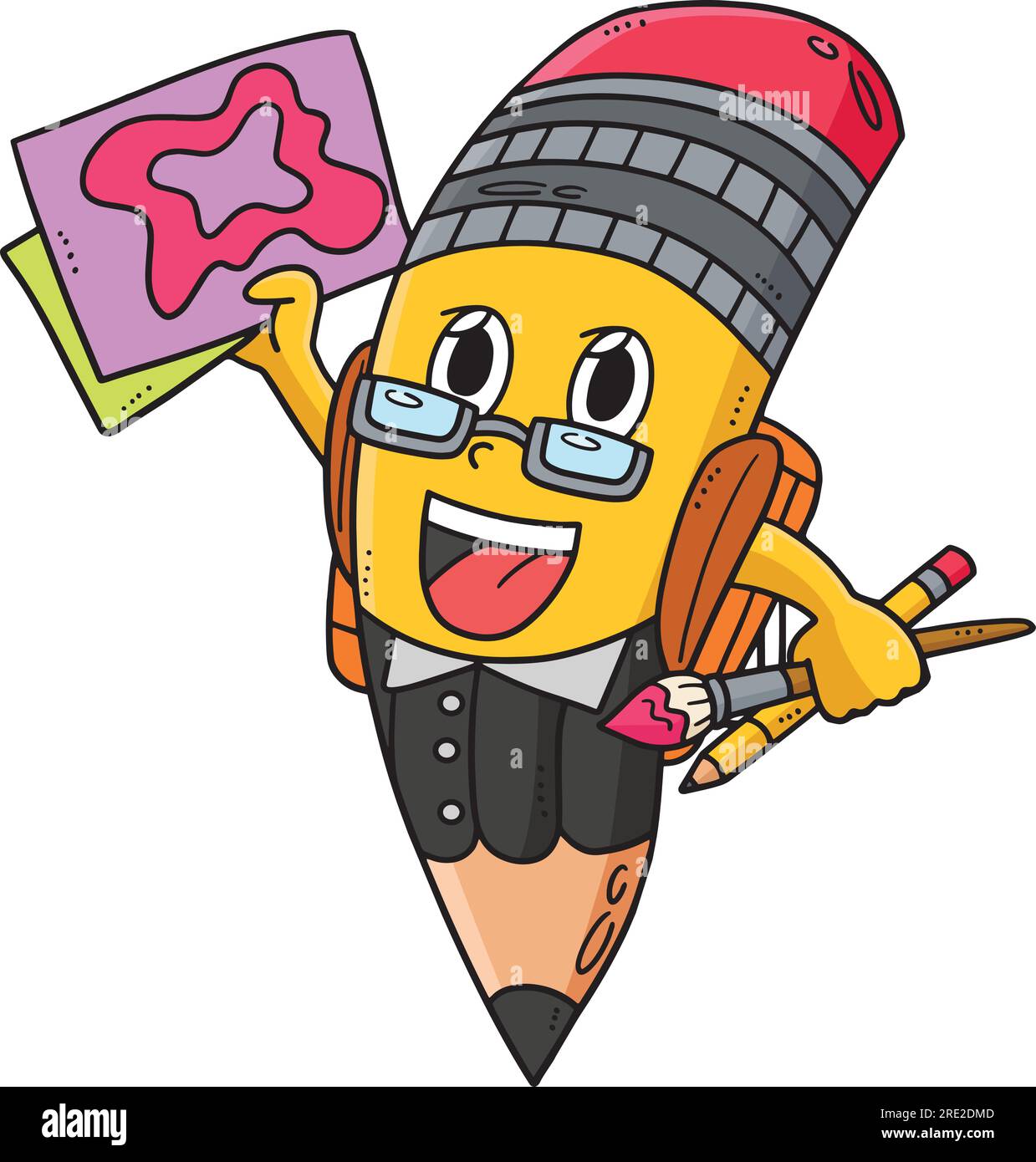 Back To School Giant Pencil Cartoon Clipart Stock Vector Image & Art ...