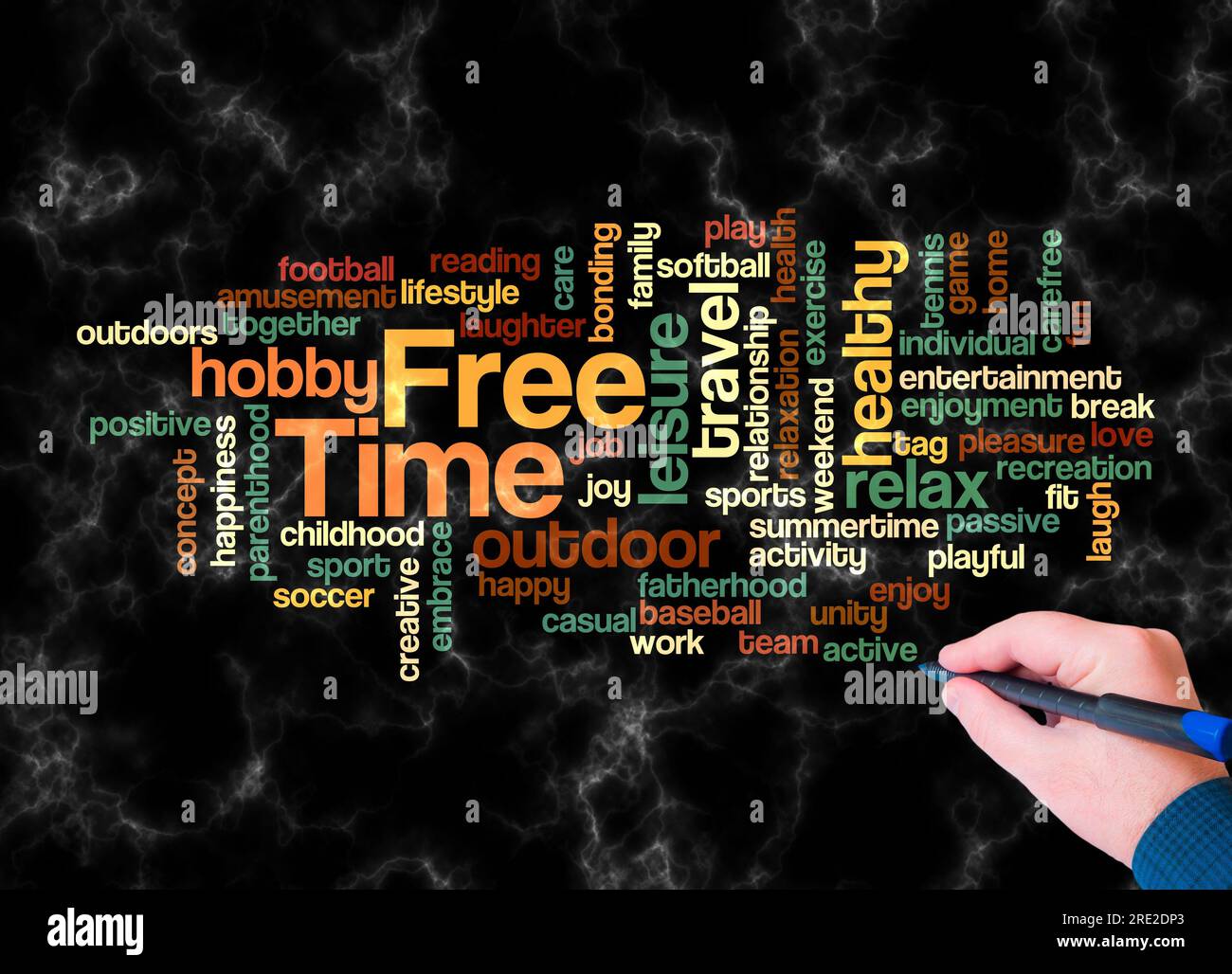 Word Cloud with FREE TIME concept create with text only Stock Photo - Alamy