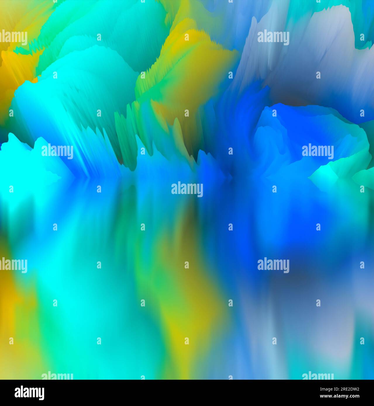 Magical world. Abstract Landscape, surreal lake and reflections. art ...