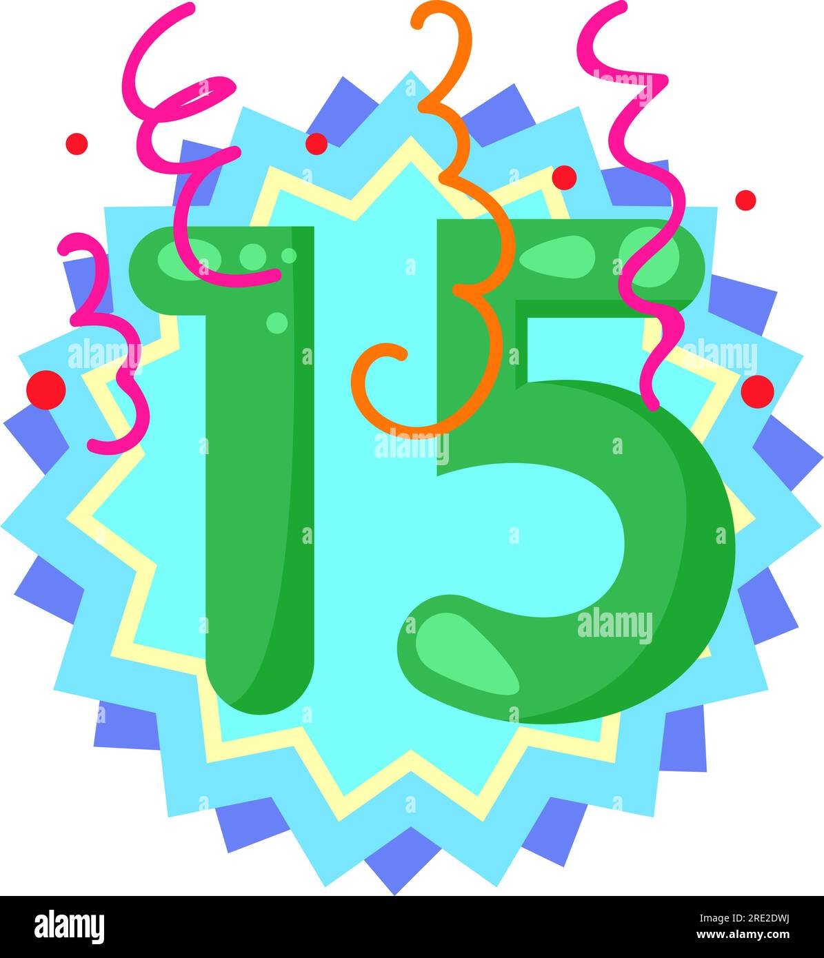 Fifteen year anniversary illustration Stock Vector Image & Art - Alamy