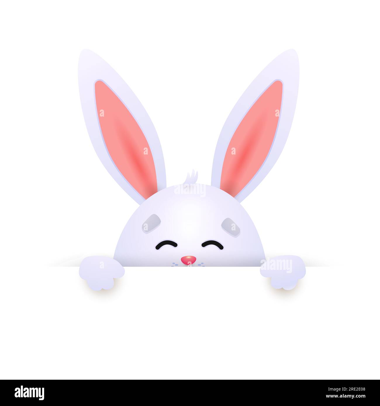 Cute bunny hiding behind banner Stock Vector Image & Art - Alamy