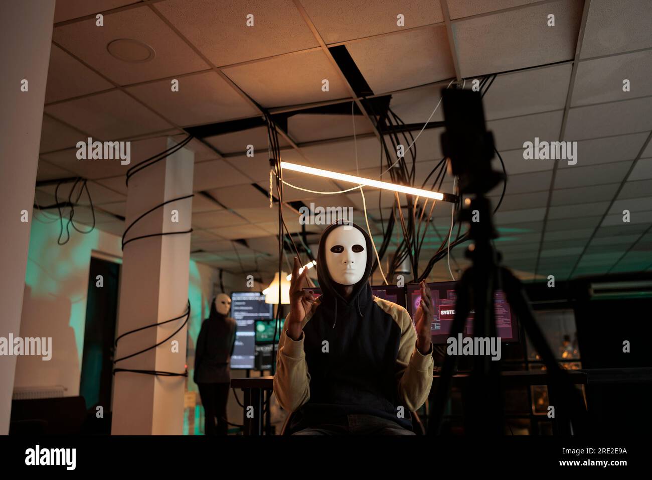 Ransomware cyberattack, information leak, scammer speaking on ...