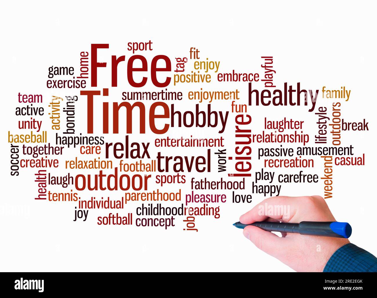 Word Cloud with FREE TIME concept create with text only Stock Photo - Alamy