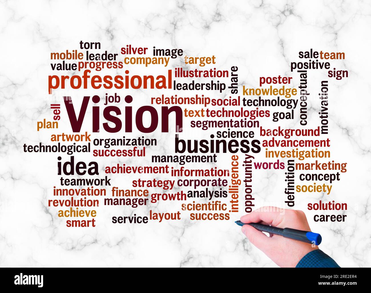 Word Cloud with VISION concept create with text only Stock Photo - Alamy