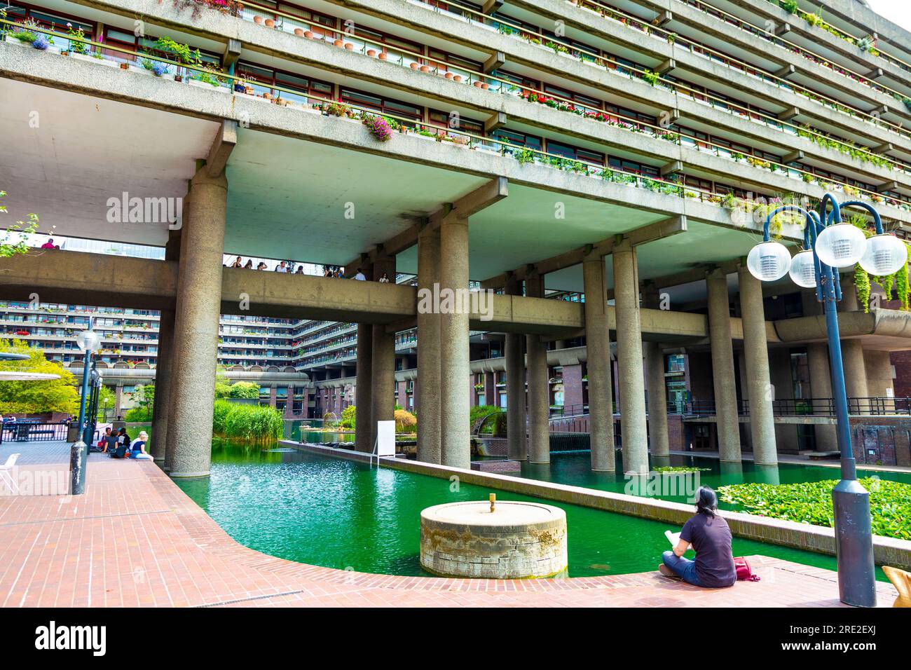 View of water gardens, lakeside terrace and Gilbert House at the ...