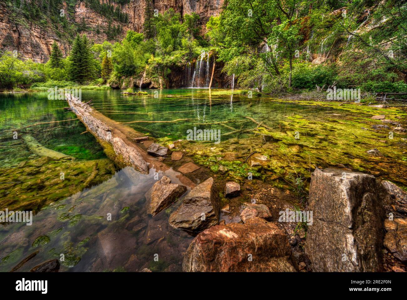 Hanging Lake in central Colorado, an isolated mountain lake featuring ...