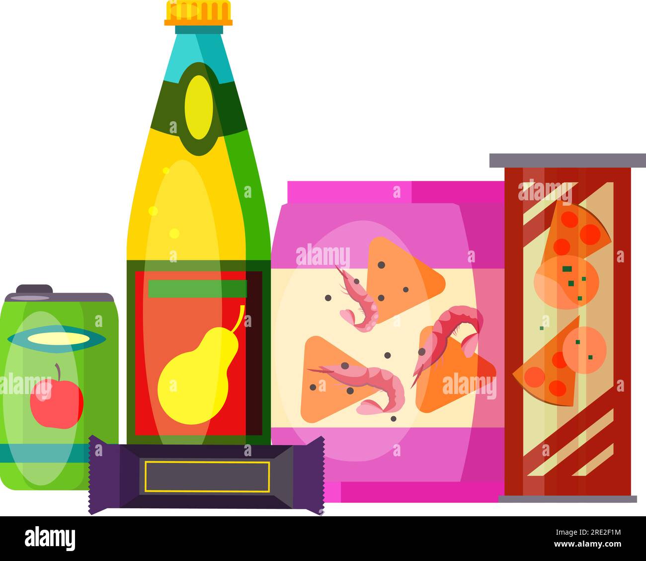 Chips and fizzy water of different tastes Stock Vector Image & Art - Alamy
