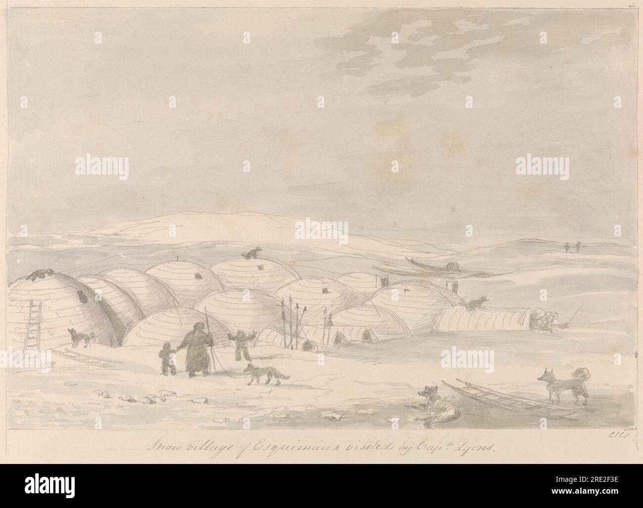 Snow Village of Inuit visited by Captain Lyons circa 1821 by Charles ...