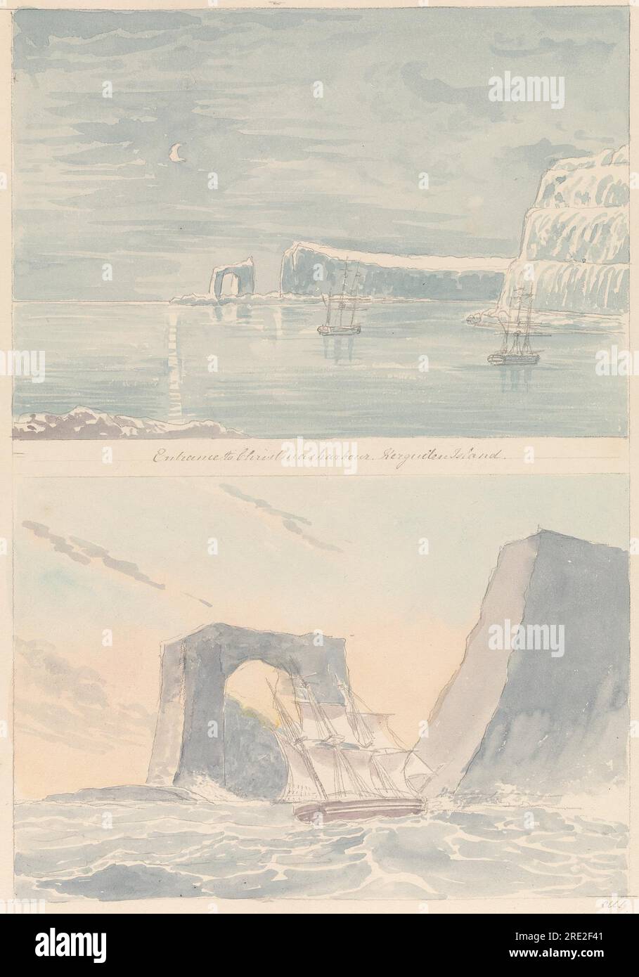 Entrance to Christmas Harbour, Kerguelen Island and The Arched Rock ...