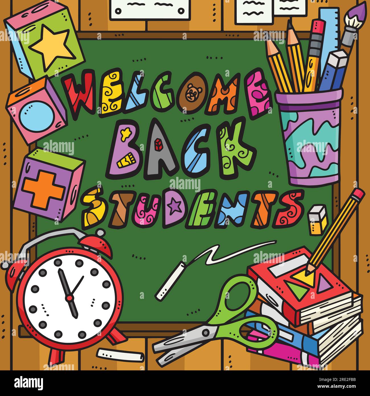Back to School Welcome Back Students Colored Stock Vector Image & Art ...