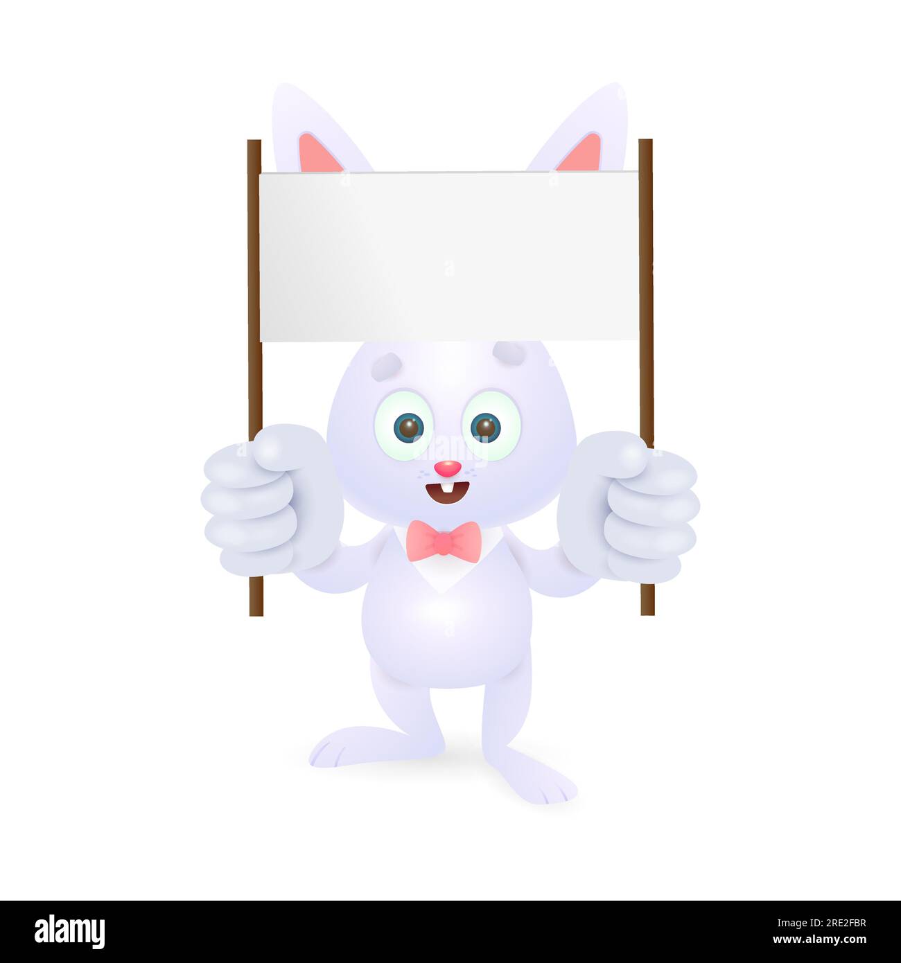 Cute bunny holding blank banner Stock Vector Image & Art - Alamy