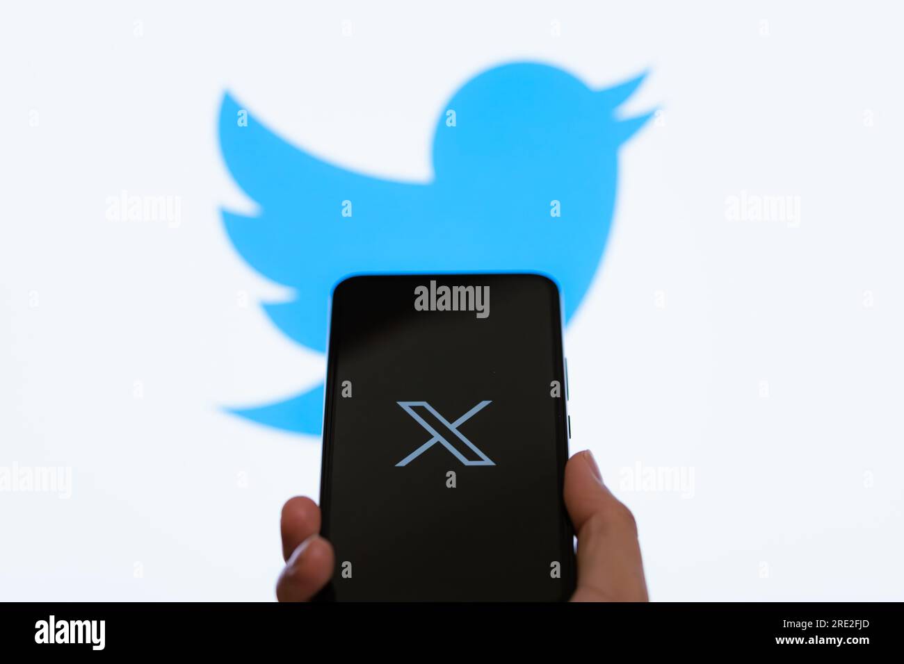 New Twitter X logo. Twitter changed the logo of the application with X ...