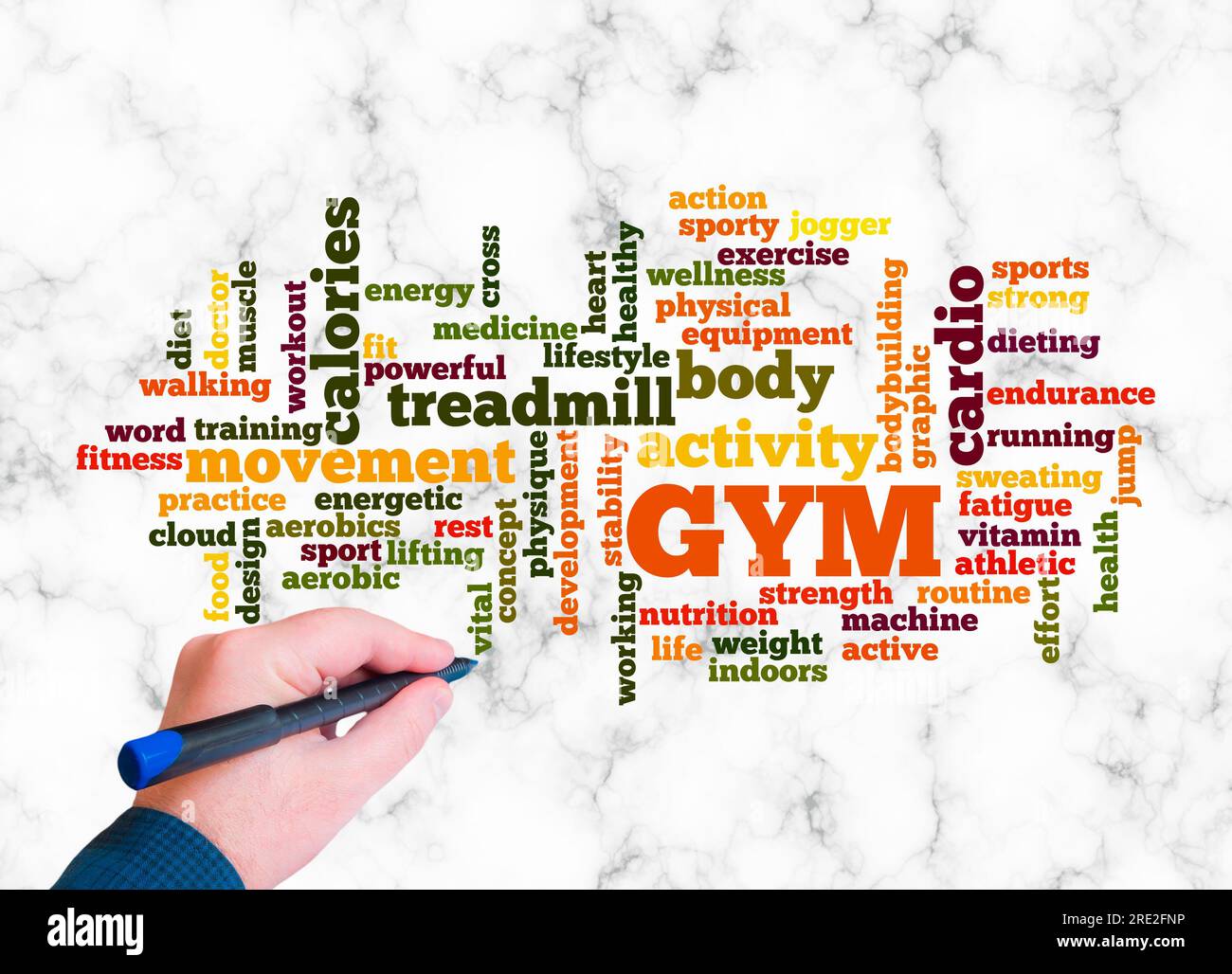 Word Cloud with GYM concept create with text only Stock Photo - Alamy
