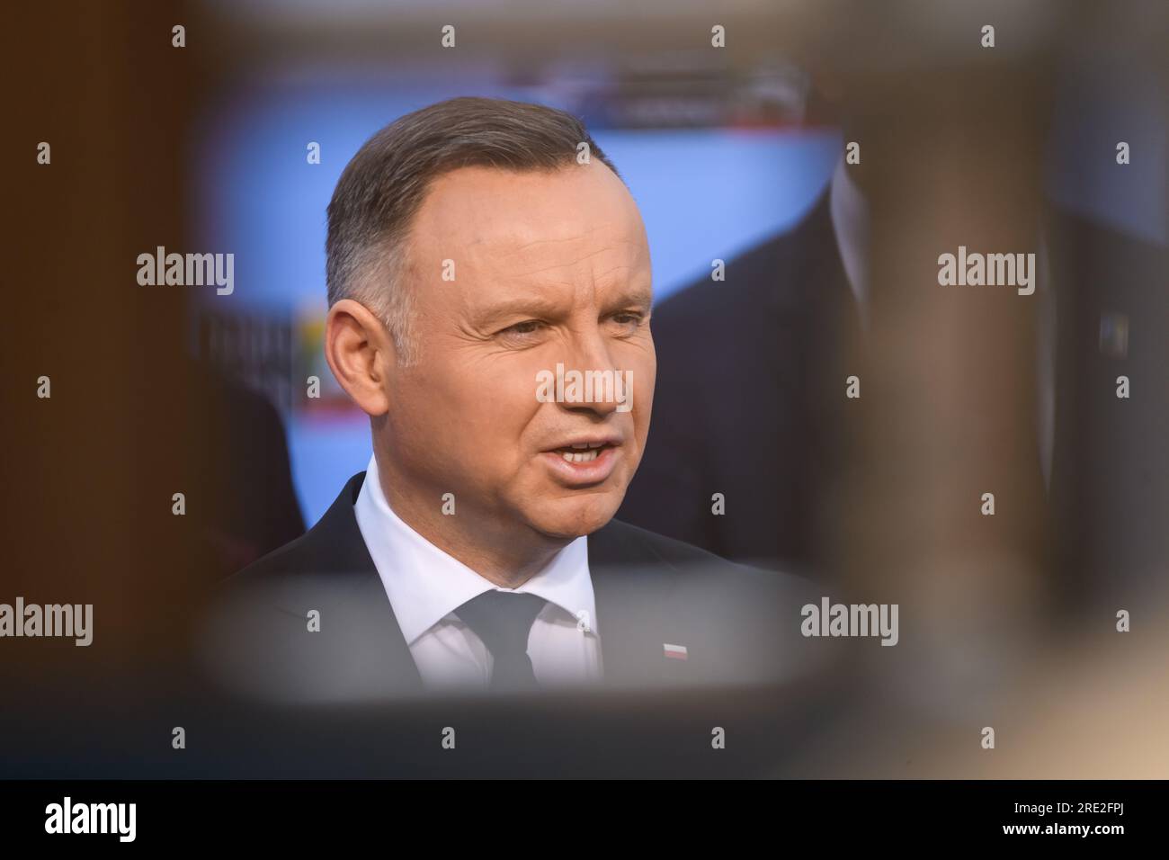 VILNIUS, LITHUANIA. 12th July 2023. Andrzej Duda, President of Poland ...