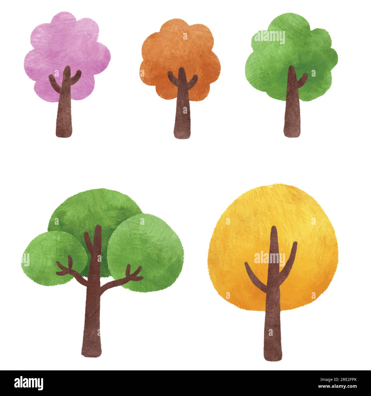 Vectorized image of colorful tree designs Stock Vector Image & Art - Alamy